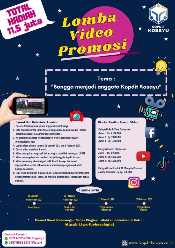 LOMBA PEMBUATAN VIDEO PROMOSI KOPDIT KOSAYU – KOPDIT KOSAYU
